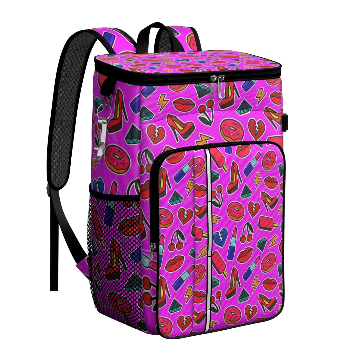Kawaii Donut and Cake Print Backpack Cooler, Leakproof Insulated Bag ...