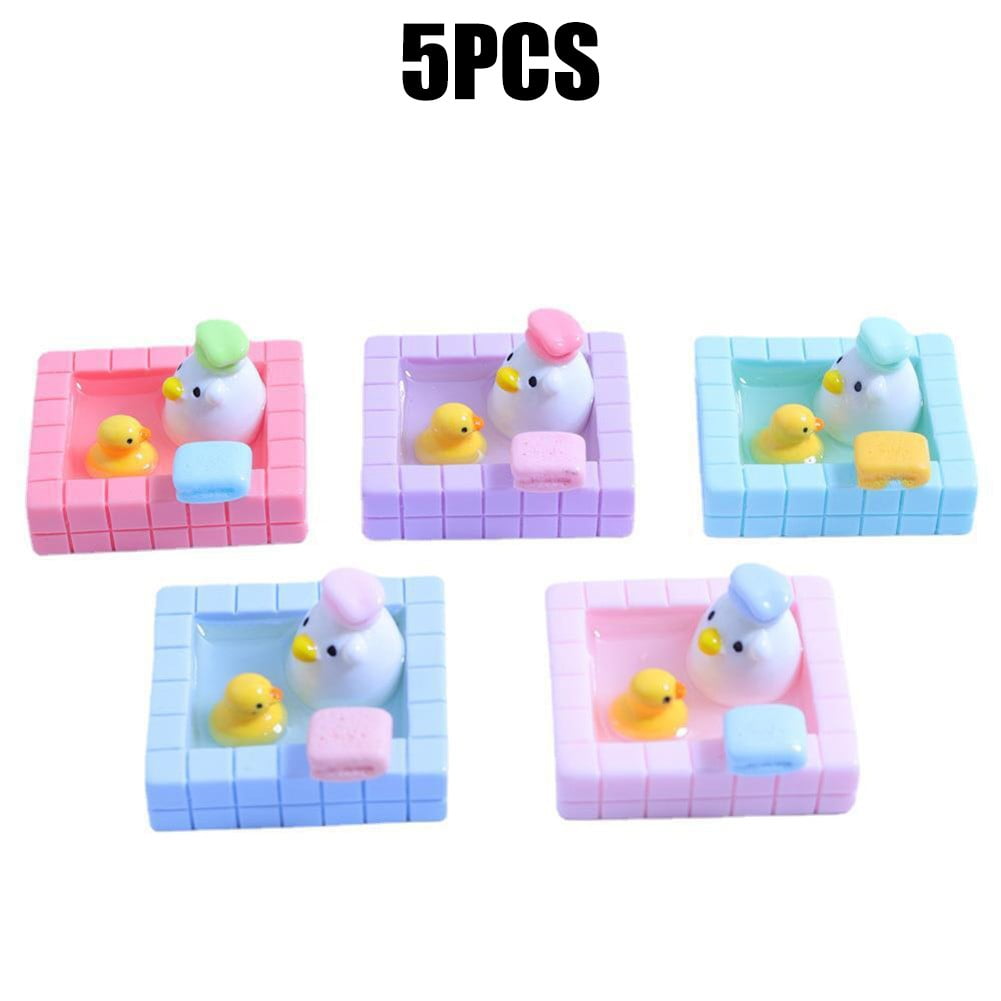 Kawaii Duck Cartoon Duck Soak In Hot Springs Resin Micro-landscape ...