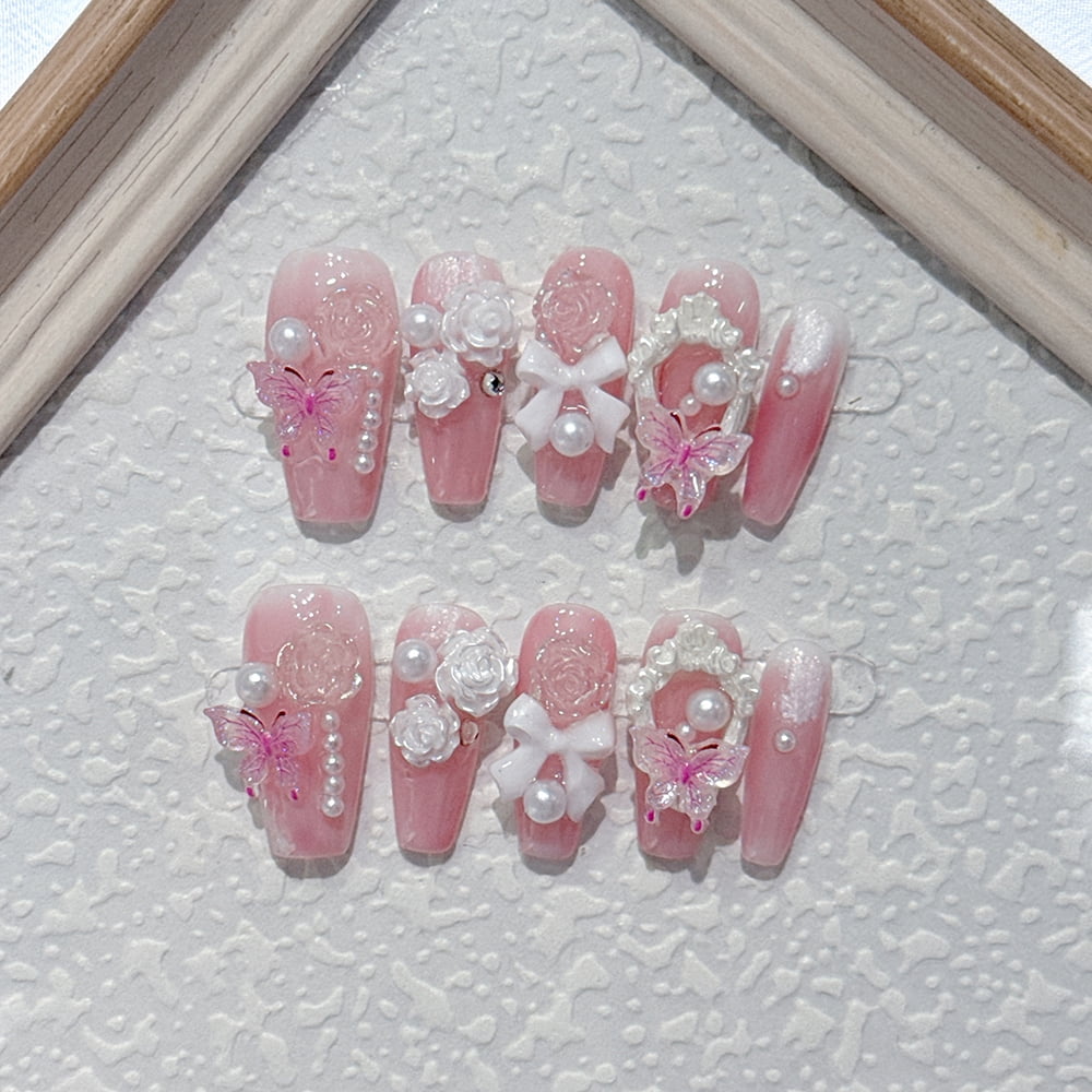 Kawaii Elegance Wearable Press on Nails Hello Kitty Cinnamoroll 3D ...