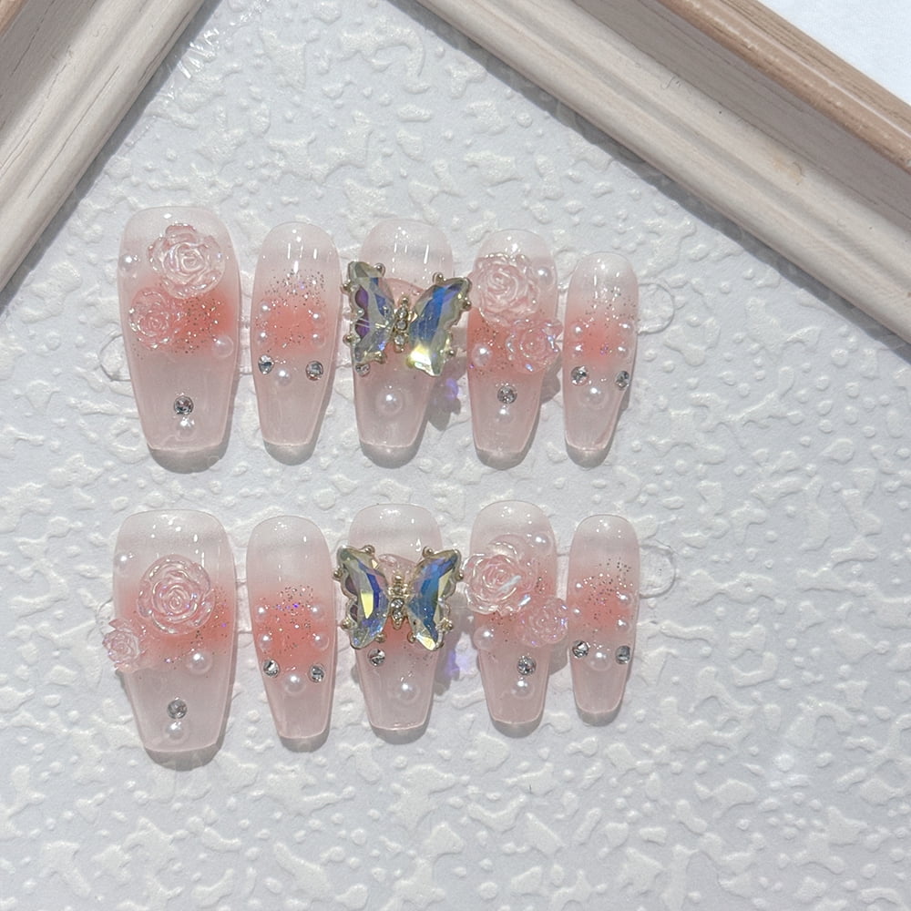 Kawaii Elegance Wearable Press on Nails Hello Kitty Cinnamoroll 3D ...