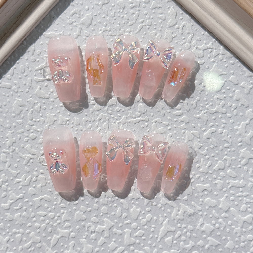 Kawaii Elegance Wearable Press on Nails Hello Kitty Cinnamoroll 3D ...