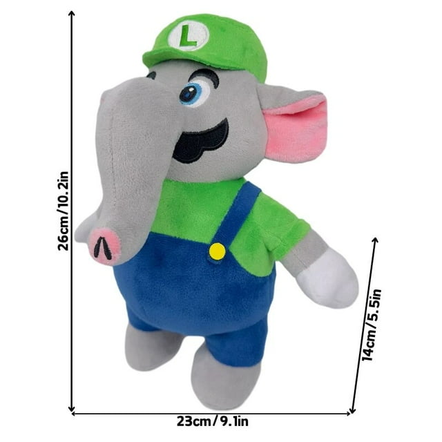 Kawaii Elephant Mario Luigi Princess Peach Daisy Toadette Soft Plush ...