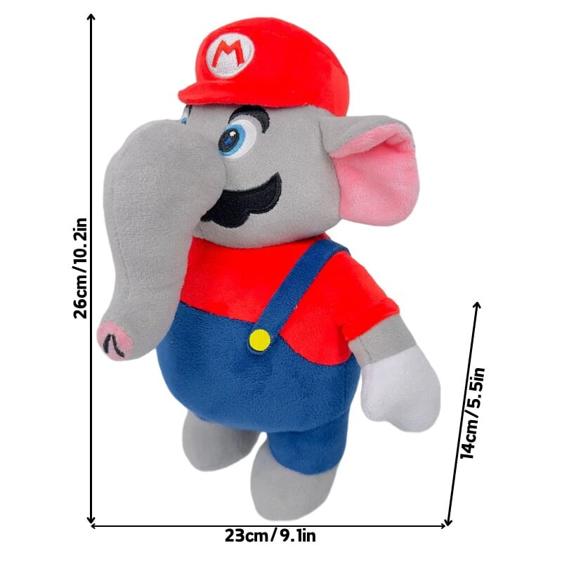 Kawaii Elephant Mario Luigi Princess Peach Daisy Toadette Soft Plush ...