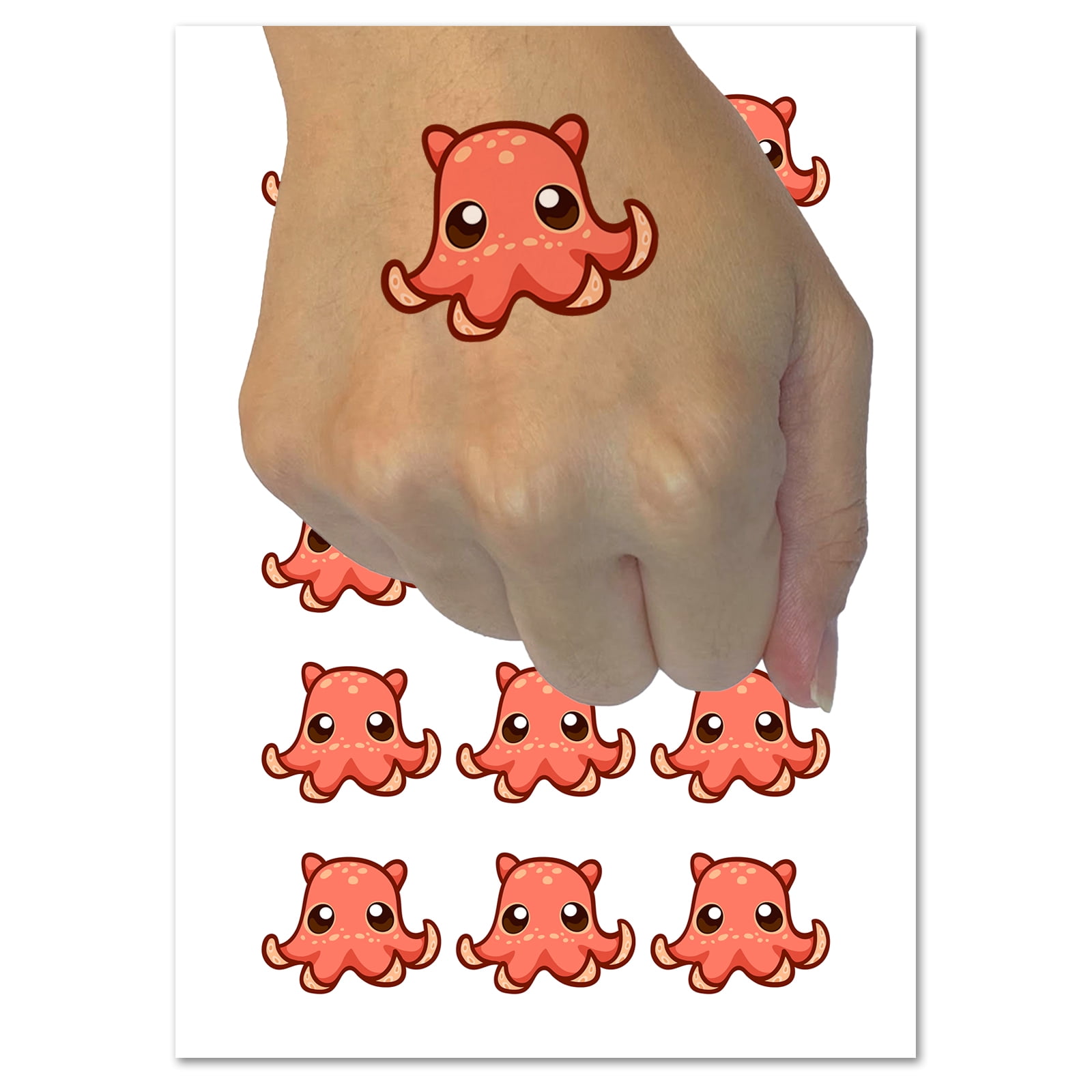 Kawaii Flapjack Octopus Water Resistant Temporary Tattoo Set Fake Body ...