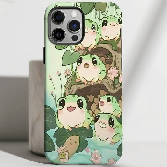 Kawaii Frog Phone Case with a Cute Cottagecore Design for a Frog and ...