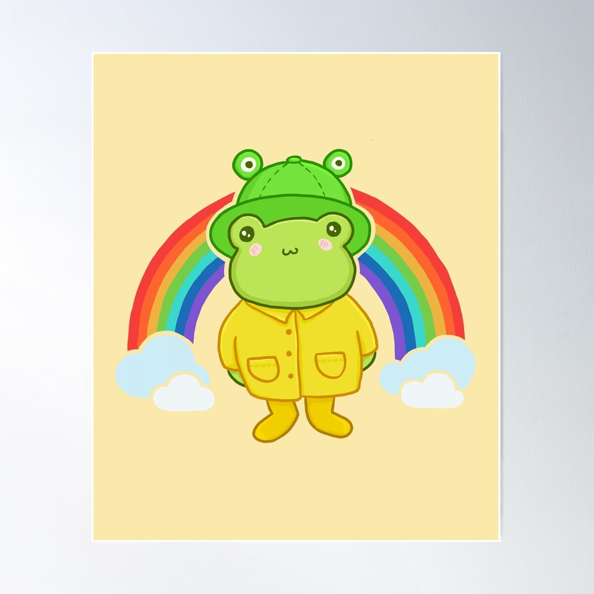 Kawaii Frog With Rainbow Hat: Cottagecore Aesthetic, Pastel Hippy Theme ...
