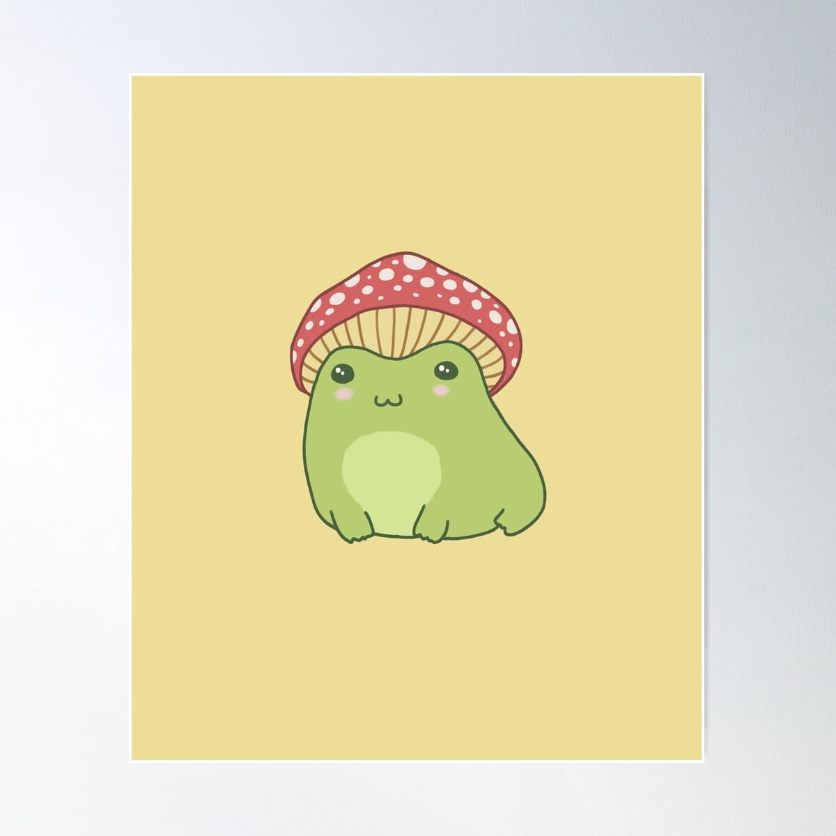 Kawaii Frog With Toadstool Mushroom Hat: Cottagecore Aesthetic Toad ...