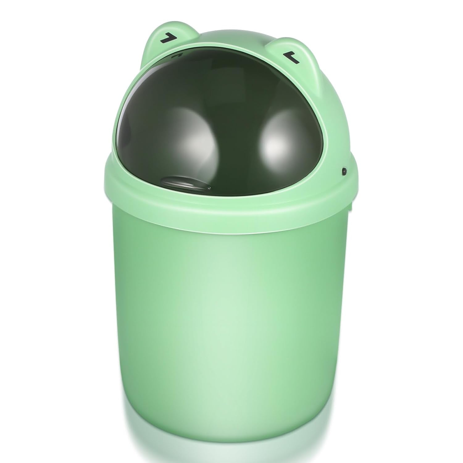 Kawaii Frog Trash Can with Lid Cartoon Garbage Bin Cute Flip ...