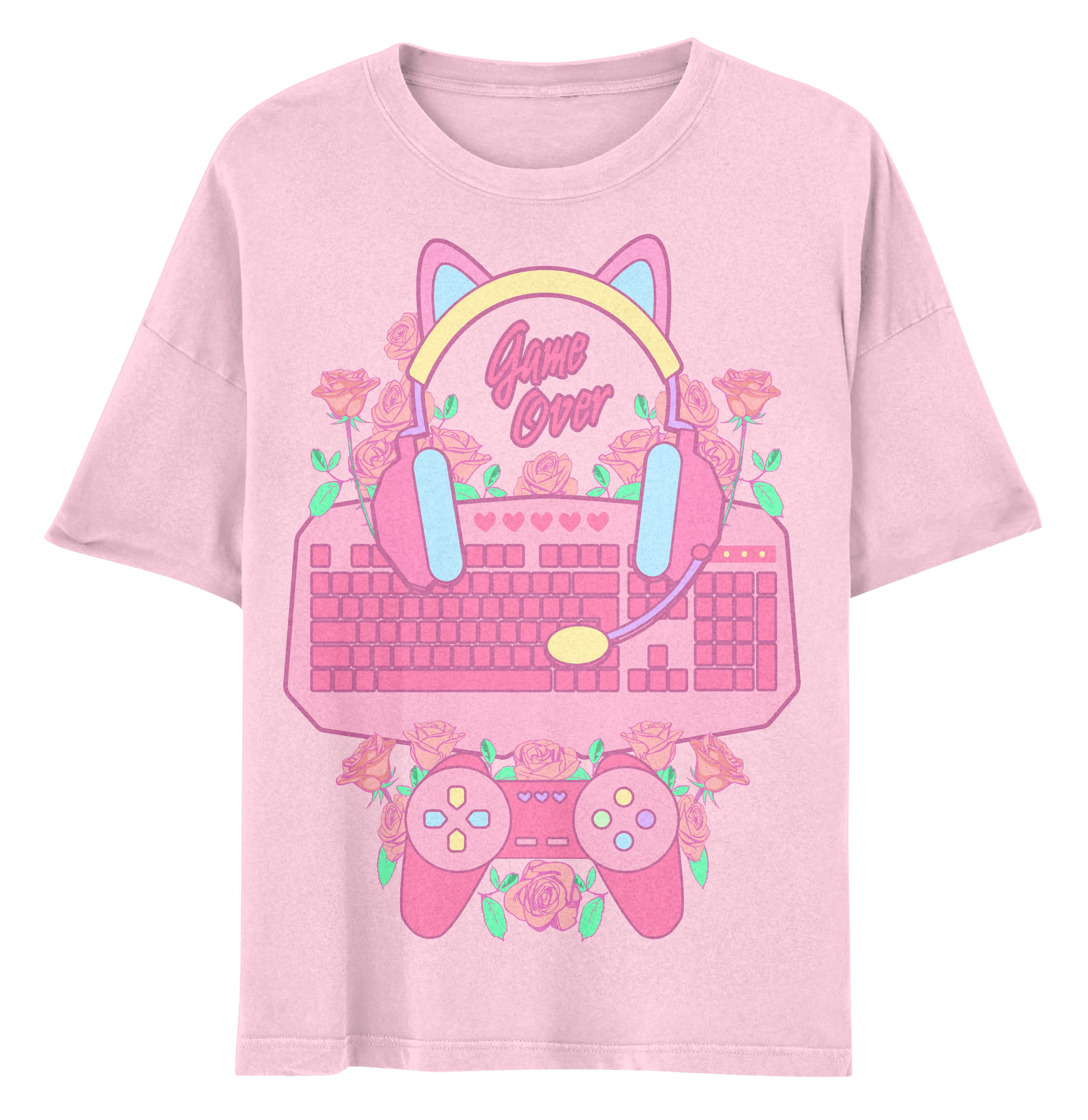 Kawaii Game Over Gaming Controller Cat Ears Headphones Mens and Womens ...