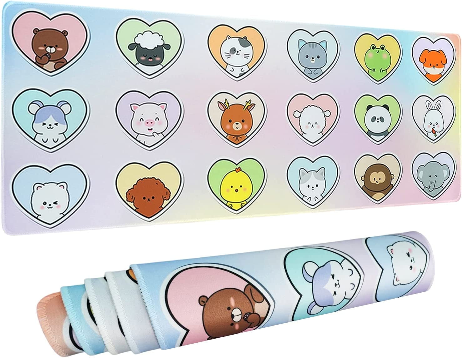 Kawaii Gaming Mouse Pad for Desk, Extended Large Animal Mouse Pad ...