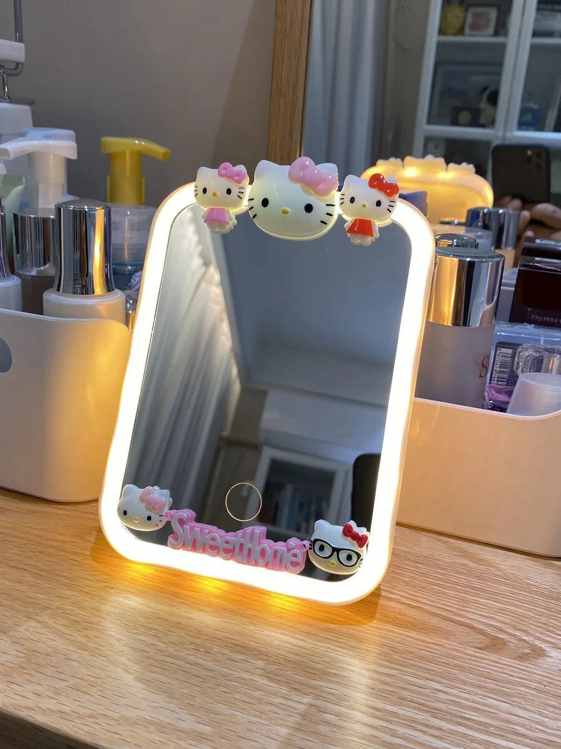 Kawaii Genuine Sanrio Led Makeup Mirror Hello Kitty Cartoon Girl Hd ...