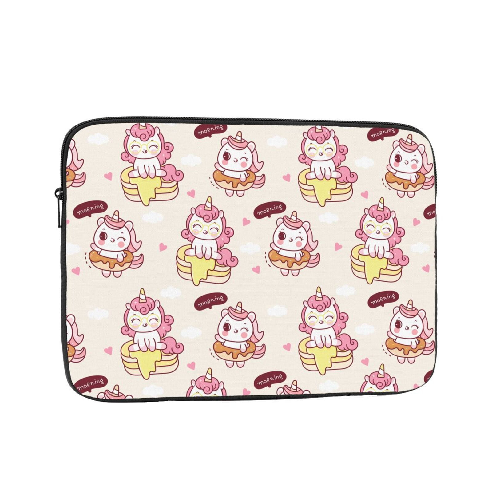Kawaii Girly Doodles Unicorn Donut 17 inch Portable Laptop Sleeve ...