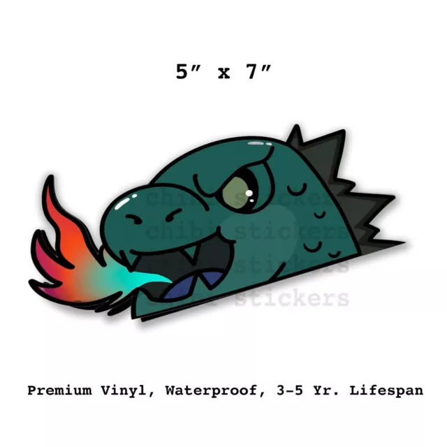 Kawaii Godzilla Sticker Vinyl Sticker Godzilla Car Sticker, Chibi Car ...