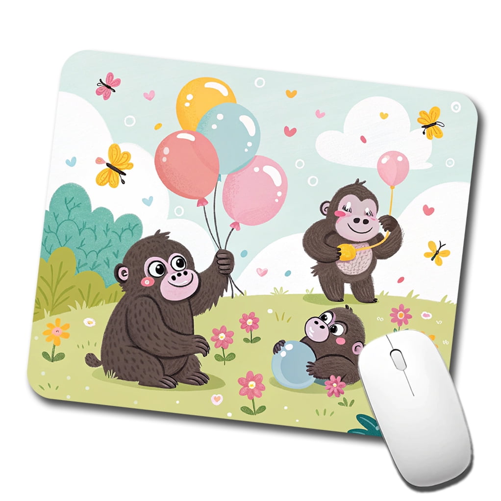 Kawaii Gorillas Mouse Pad Low Profile Gaming Mat - Walmart.com