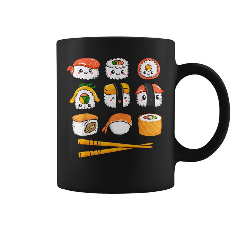 Kawaii Graphic Japanese Food Anime Manga Otaku Happy Sushi Coffee Mugs ...