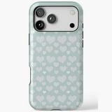 Kawaii Heart Clouds Pattern Design iPhone Case 17 16 15 14 13 12 11 Pro ...