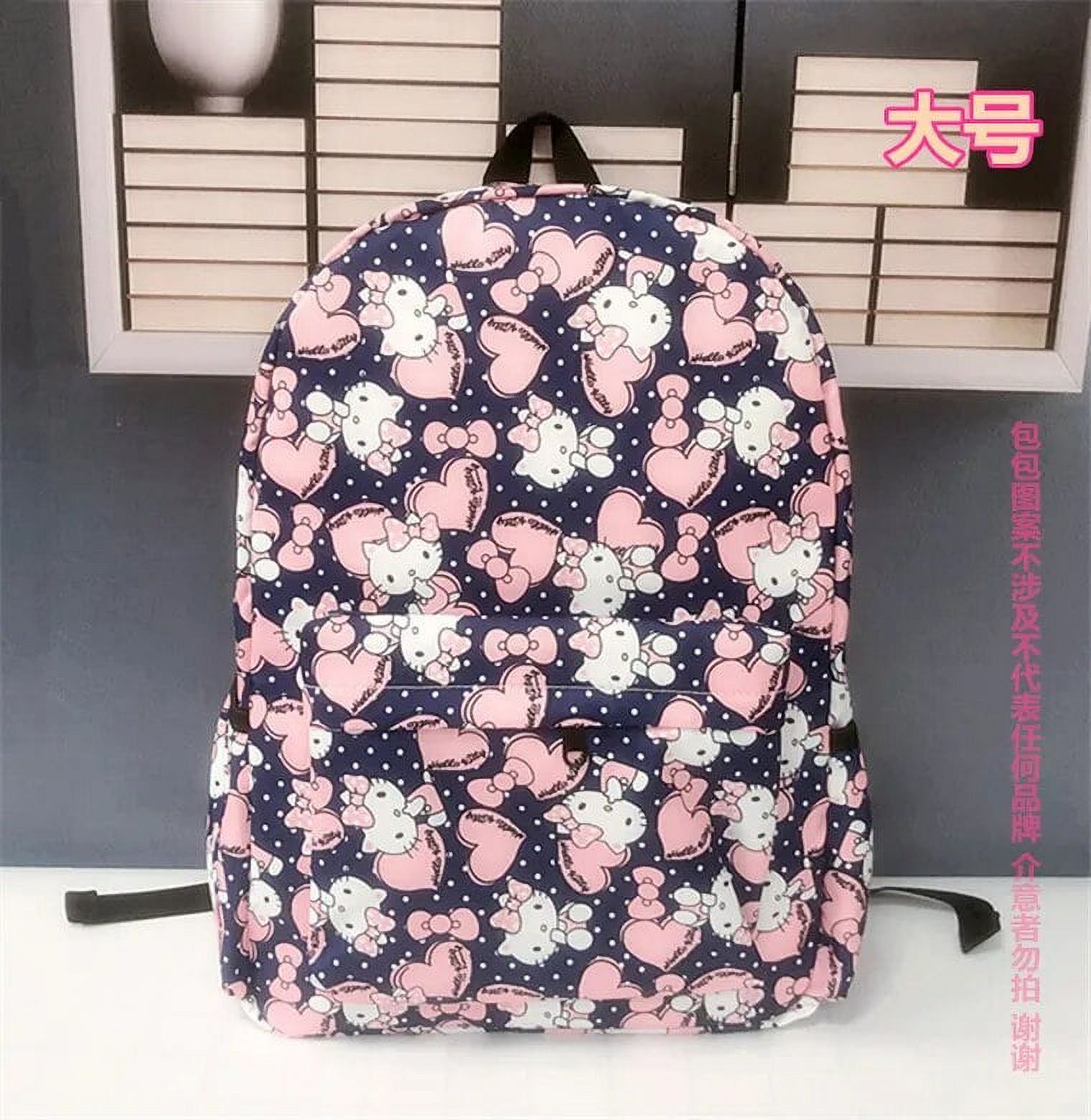Kawaii Hello Kitty Bag Canvas Backpack Cute Cartoon Printed Shoulder ...