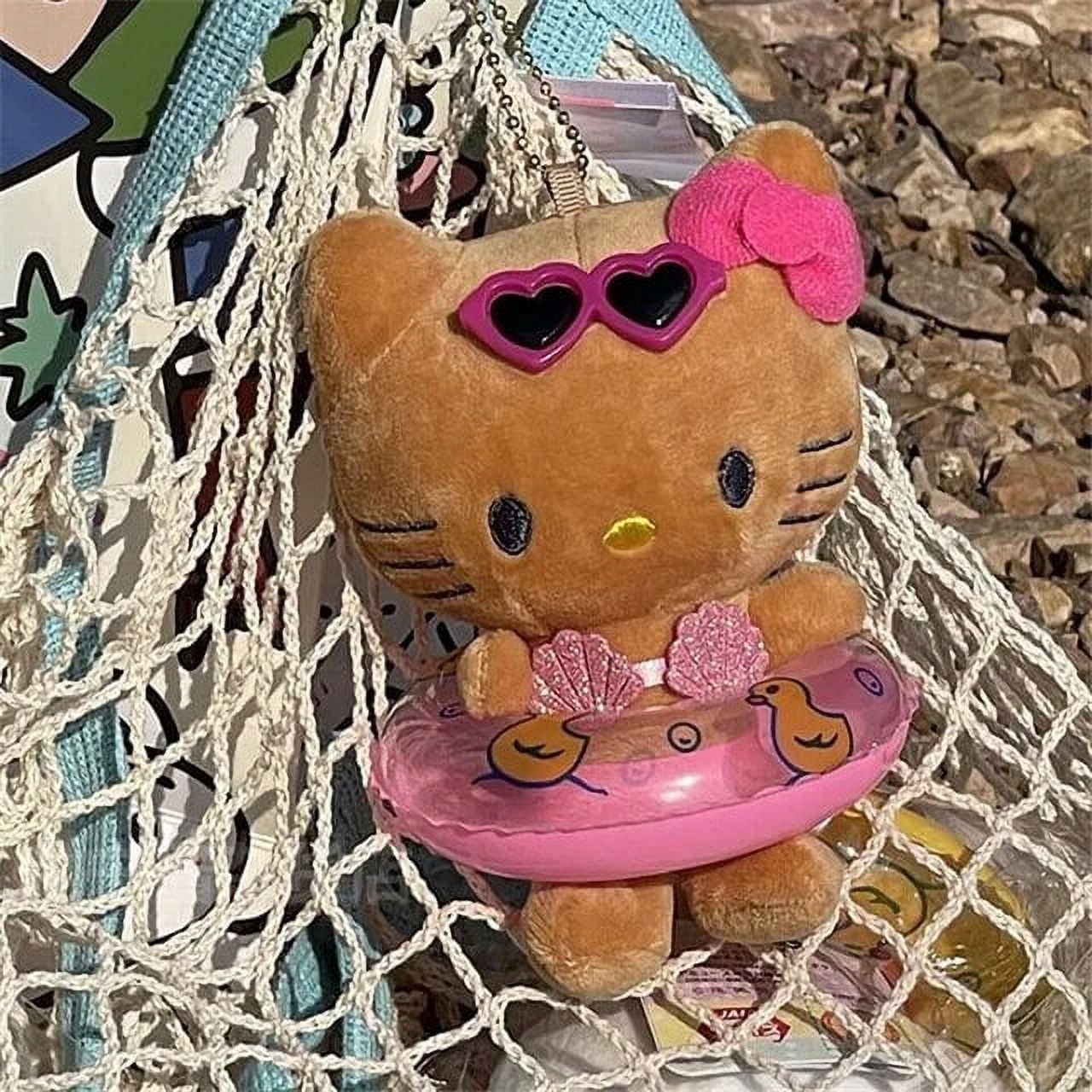 Kawaii Hello Kitty Hawaiian Sanrio Keychain Pendant Cartoon Plush Toys ...