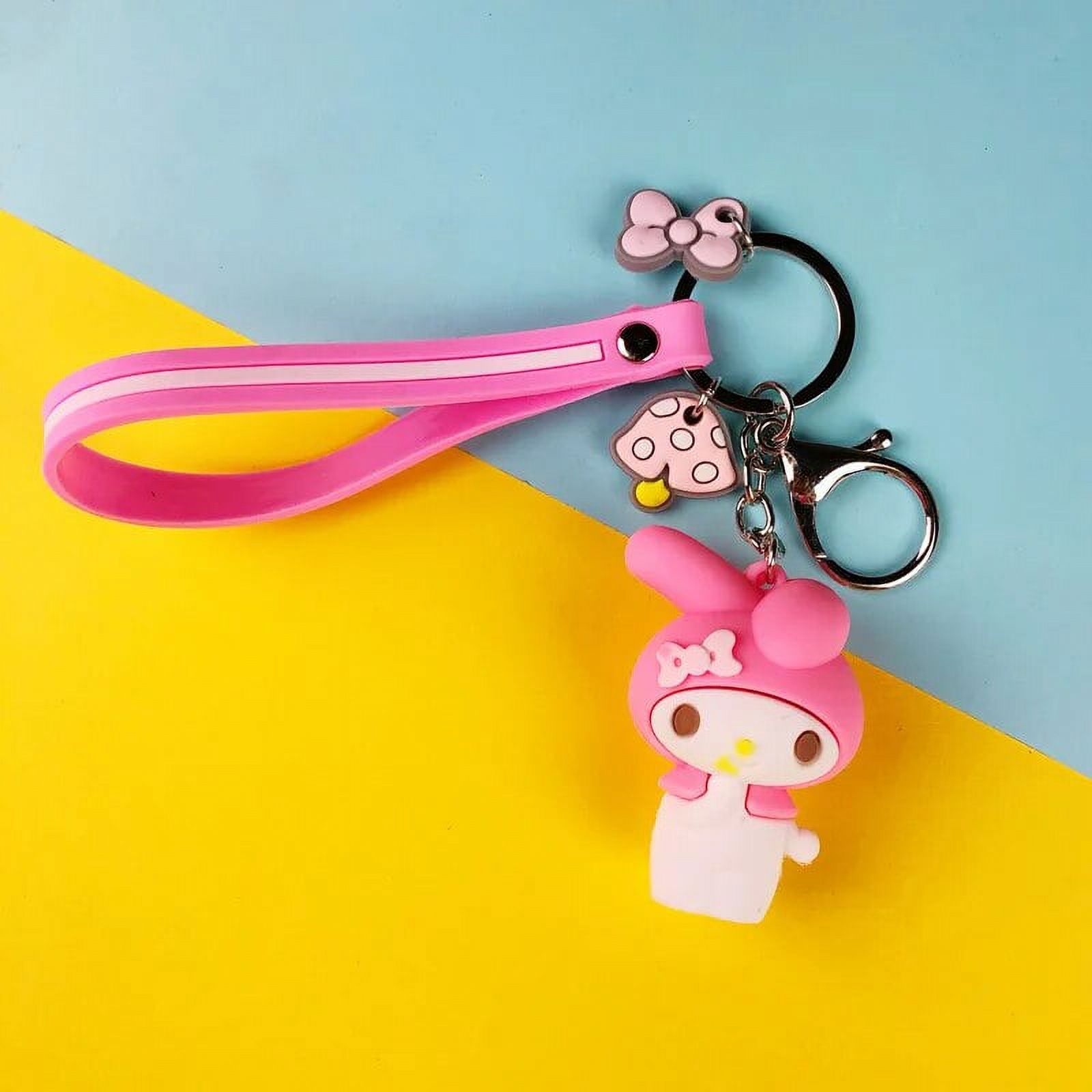 Kawaii Hello Kitty Keychain Cute Plushies Sanrio Plush Keychains Kuromi ...