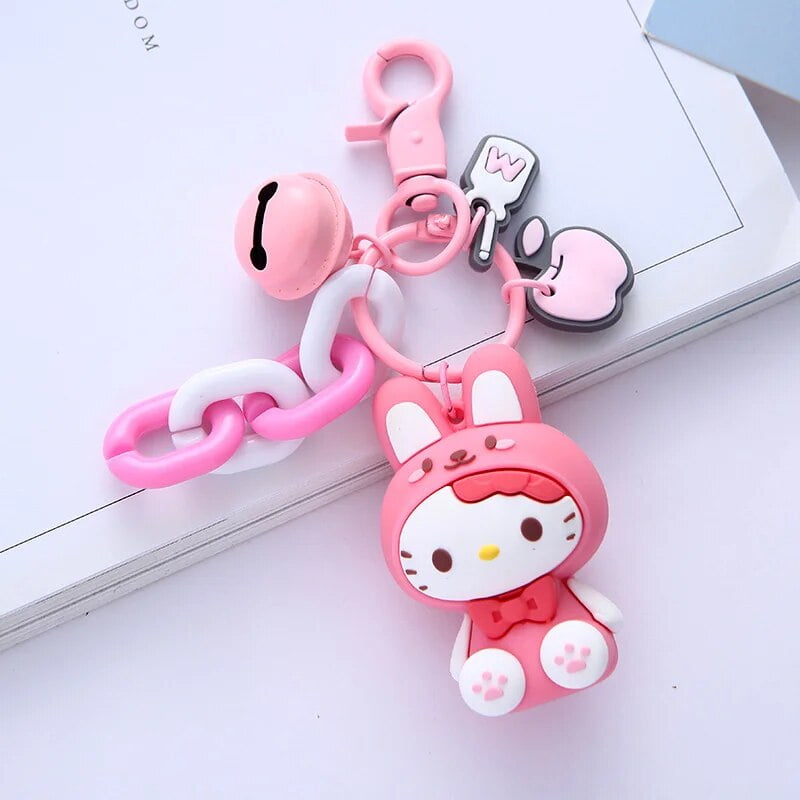 Kawaii Hello Kitty Keychain Sanrio Anime Cartoon Melody Kuromi ...