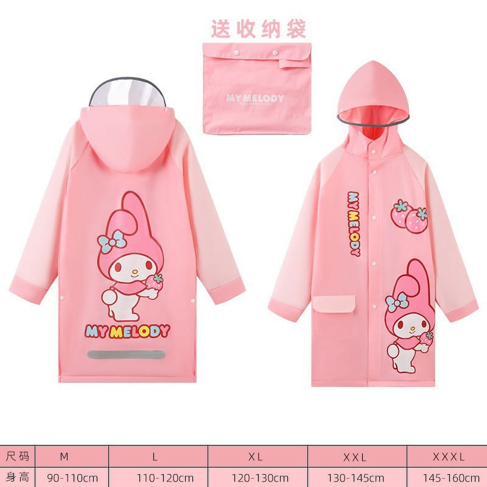 Kawaii Hello Kitty Kid Raincoat Sanrio Kuromi My Melody Cinnamoroll ...