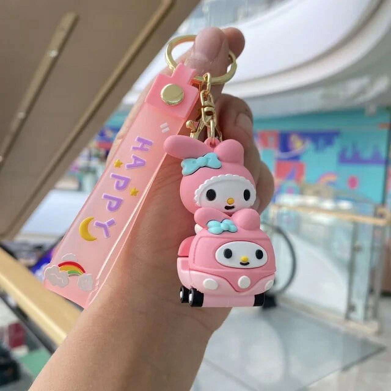 Kawaii Hello Kitty Kuromi Keychain Sanrio Keychains Anime Cartoon My ...