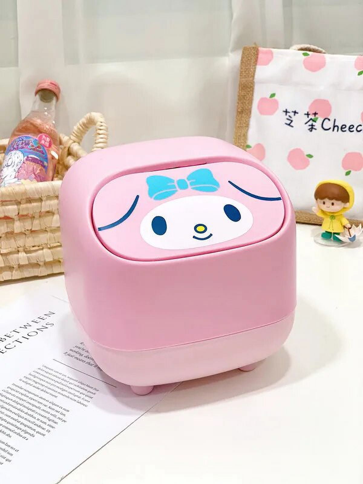 Kawaii Hello Kitty Kuromi Trash Desk Can Cinnamoroll Cartoon Cute ...