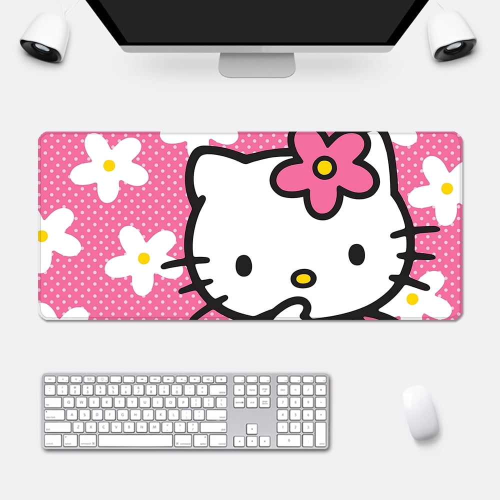 Kawaii Hello Kitty Mousepad HD Printing Computer Gamers Locking Edge ...