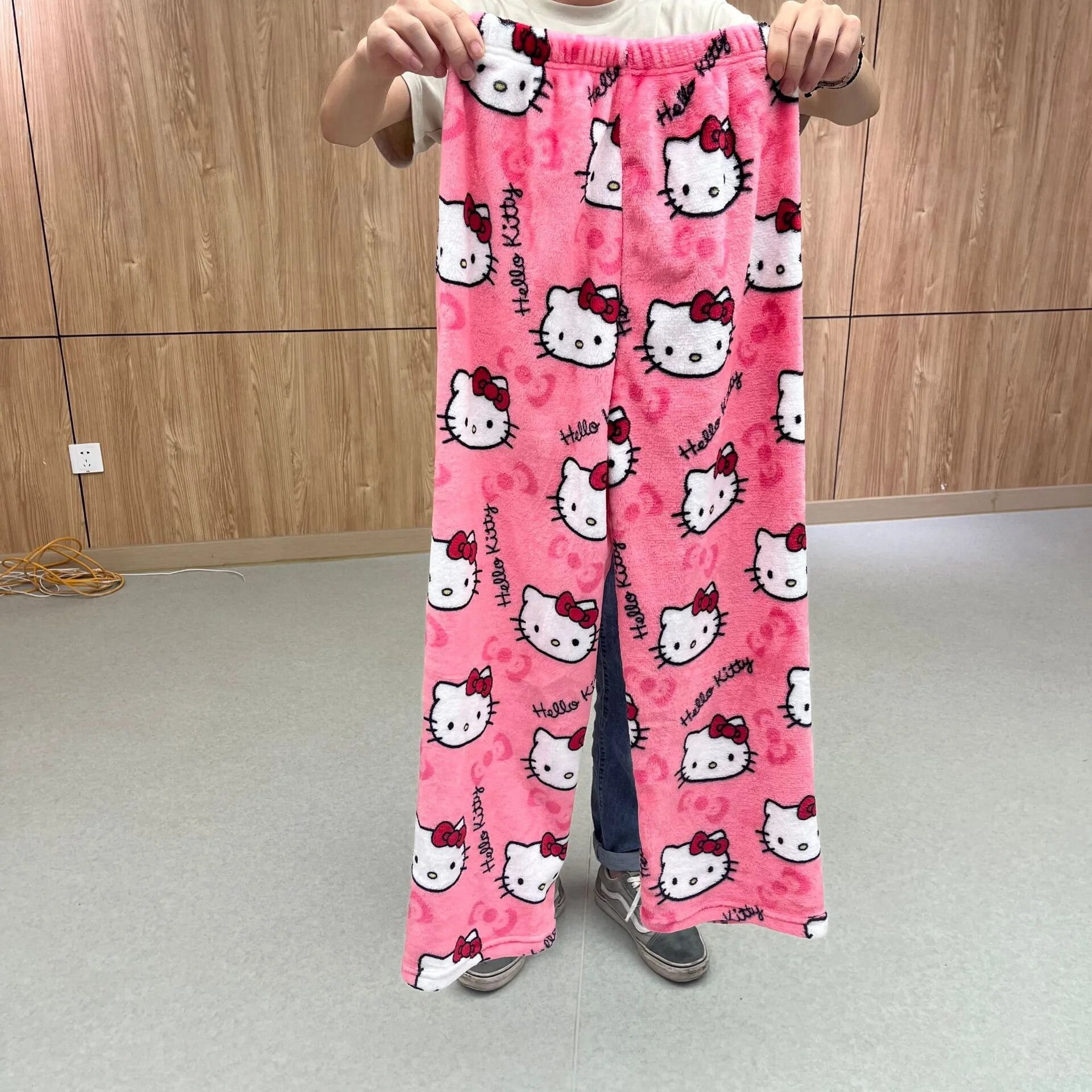 Kawaii Hello Kitty Pajama Pants Cute Cartoon Sanrio Anime Keep Warm ...