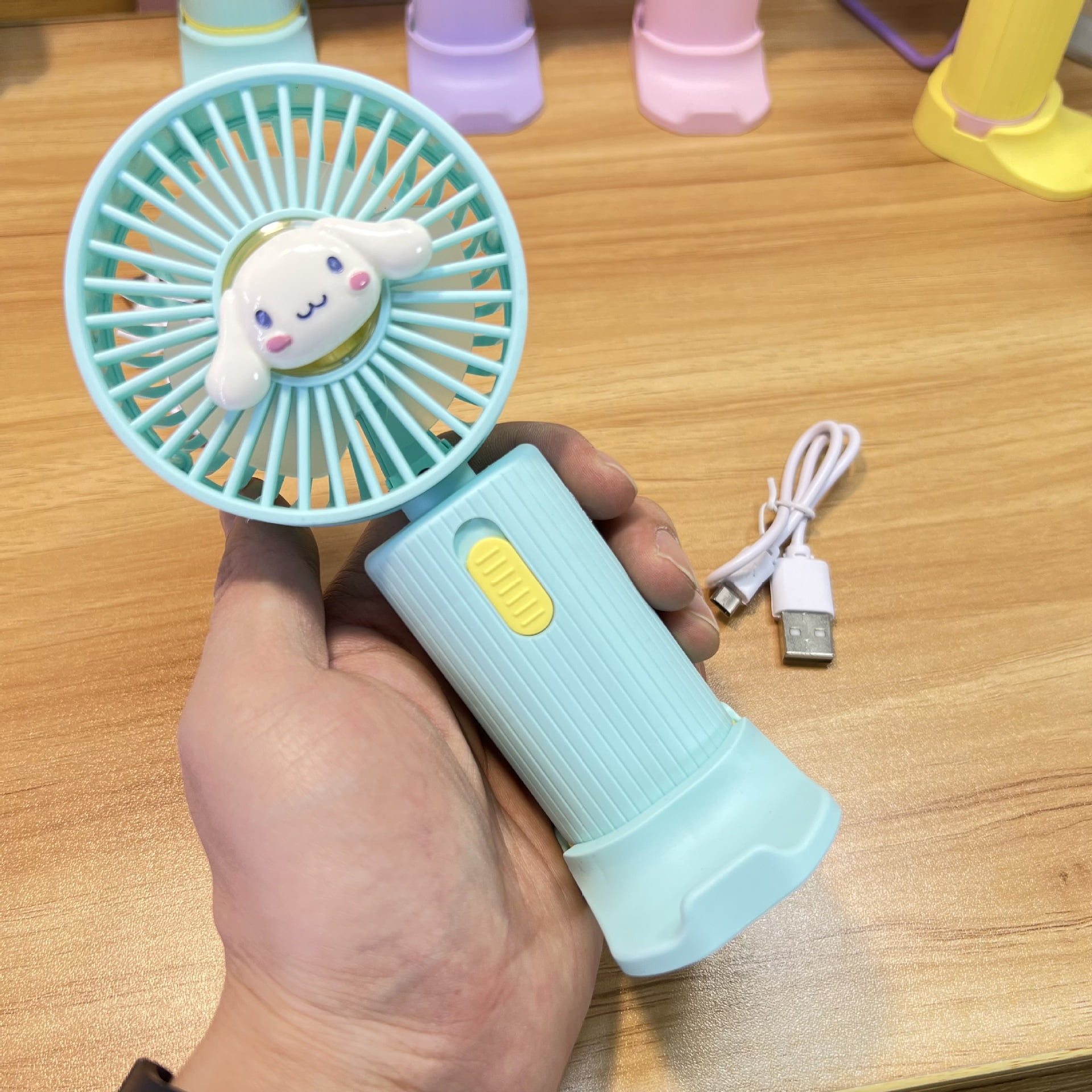 Kawaii Hello Kitty Rechargeable Fan USB Cartoon Portable Sanrio Anime ...