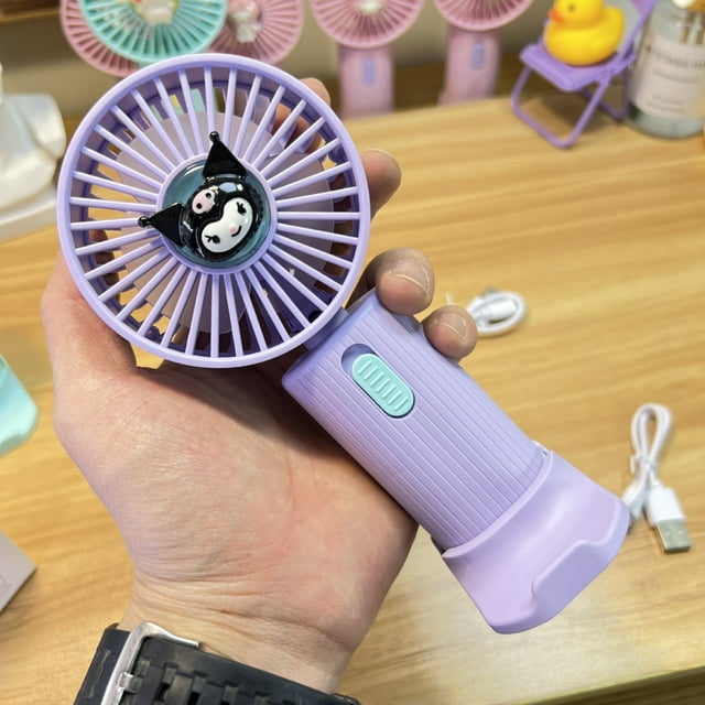 Kawaii Hello Kitty Rechargeable Fan USB Cartoon Portable Sanrio Anime ...