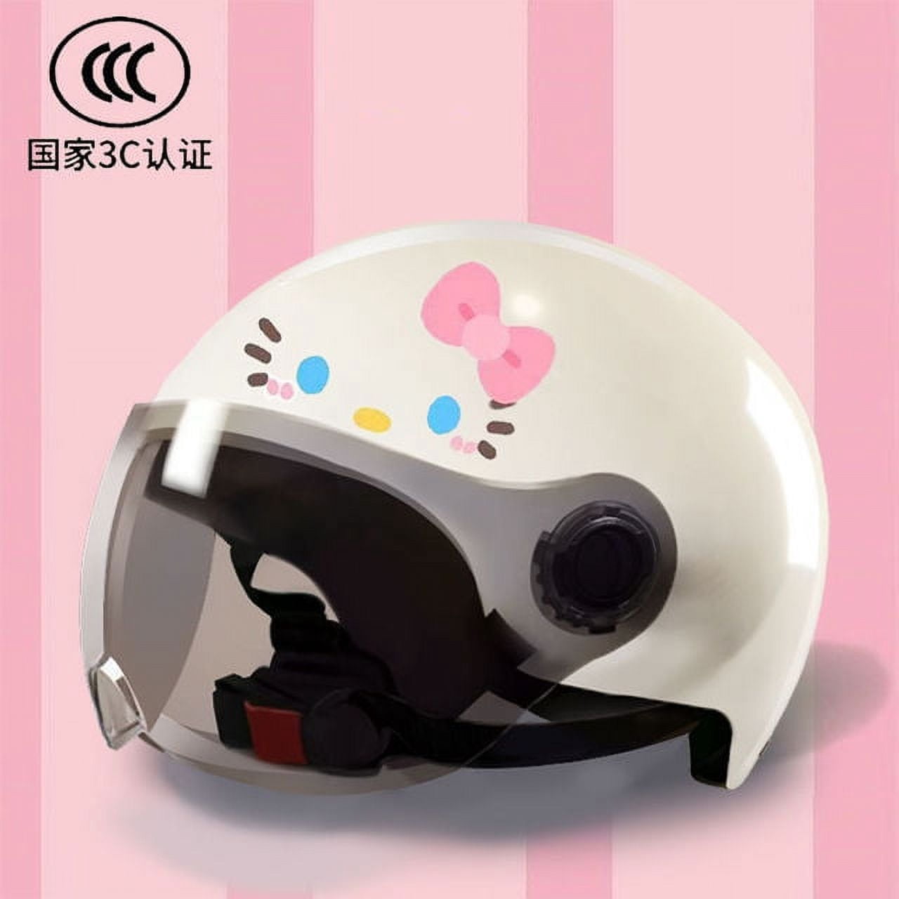 Kawaii Hello Kitty Riding Helmet Girl Cartoon Electric Car Helmet All ...