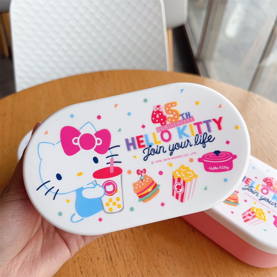 Kawaii Hello Kitty Sanrio Lunch Box Cartoon Y2K Travel Portable Food ...