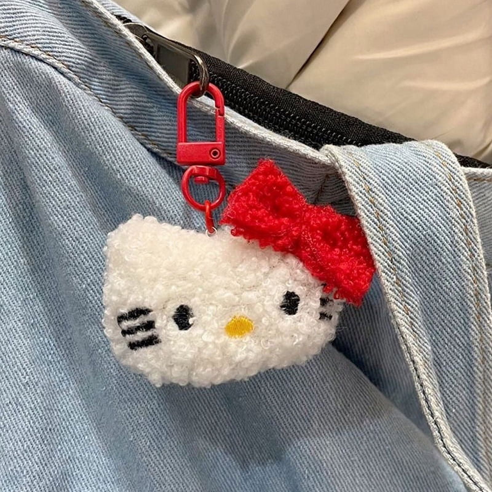 Kawaii Hello Kitty Sanrio Plush Toys Keychain Cute Hawaiian Swim Ring ...