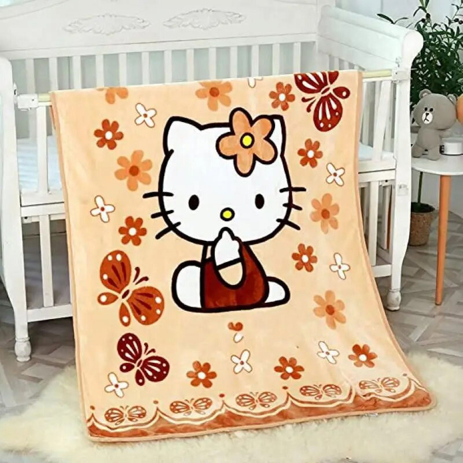 Kawaii Hello Kitty Soft Warm Flannel Anime Kt Cat Blanket 280Gsm Girls ...