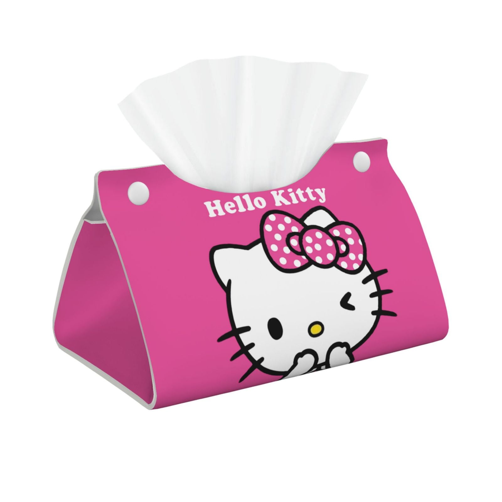 Kawaii Hello Kitty Tissue Box Cartoon PU Leather Cat Paper Napkin Case ...