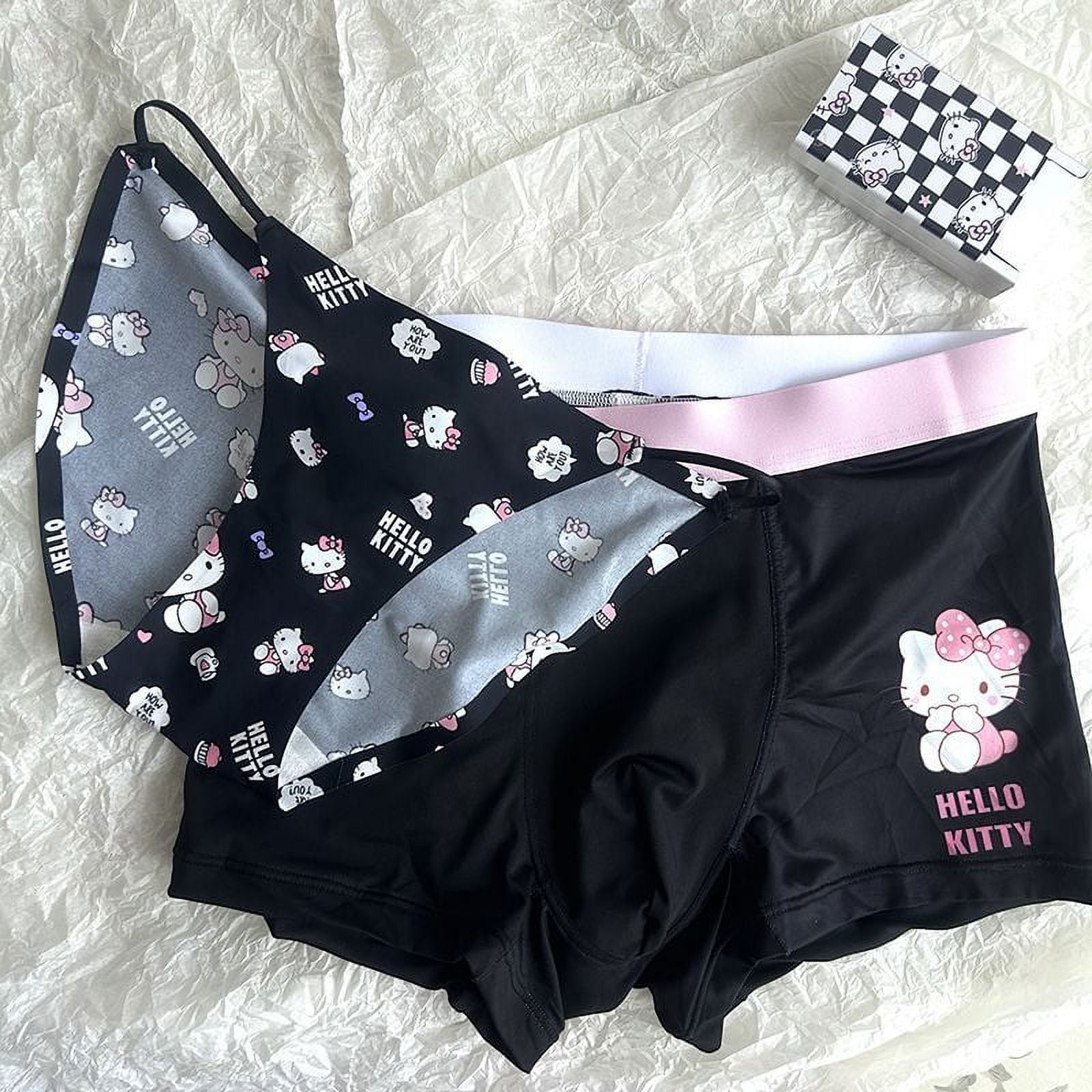 Kawaii Hello Kitty Underwear Set New Cartoon Printed Sanrio Kitty Cat ...