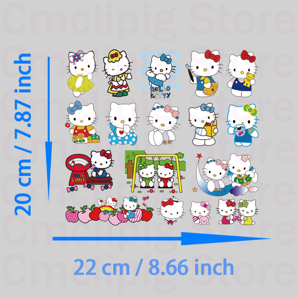 Kawaii Hello Kitty thermoadhesive patches self-adhesive thermo-stickers ...