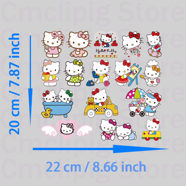 Kawaii Hello Kitty thermoadhesive patches self-adhesive thermo-stickers ...