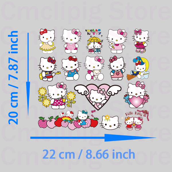 Kawaii Hello Kitty thermoadhesive patches self-adhesive thermo-stickers ...