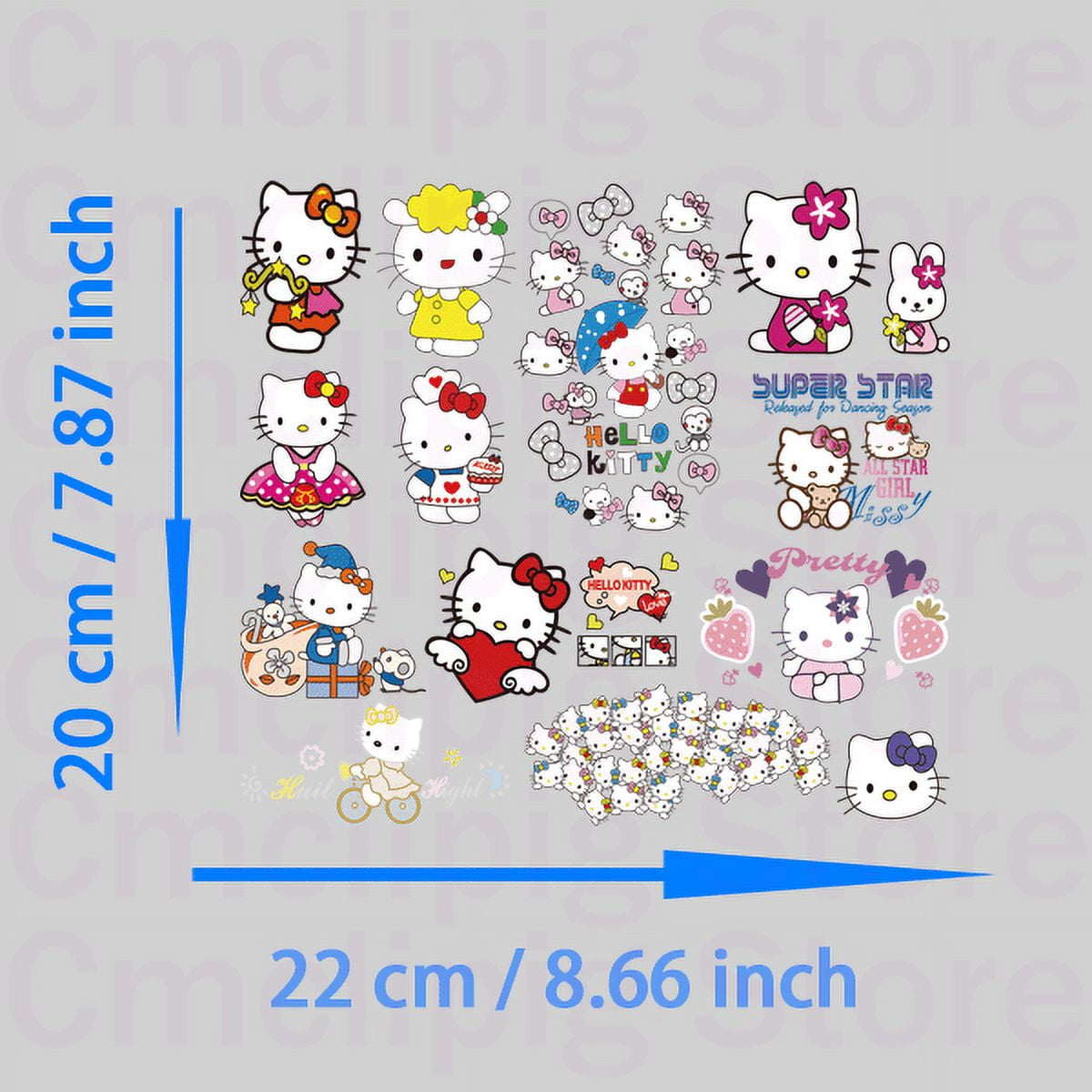 Kawaii Hello Kitty thermoadhesive patches self-adhesive thermo-stickers ...
