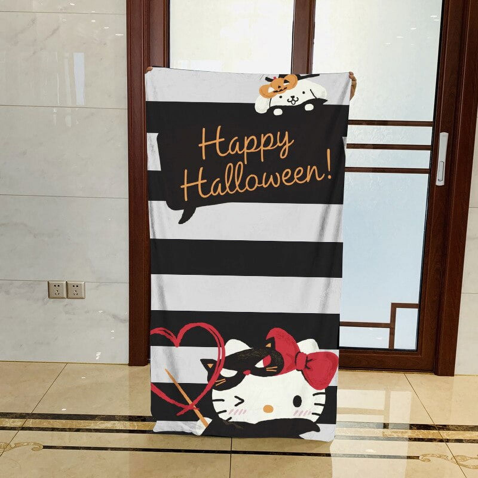 Kawaii Hello Kittys Halloween Throw Blanket Sanrios Anime Kuromi Melody ...