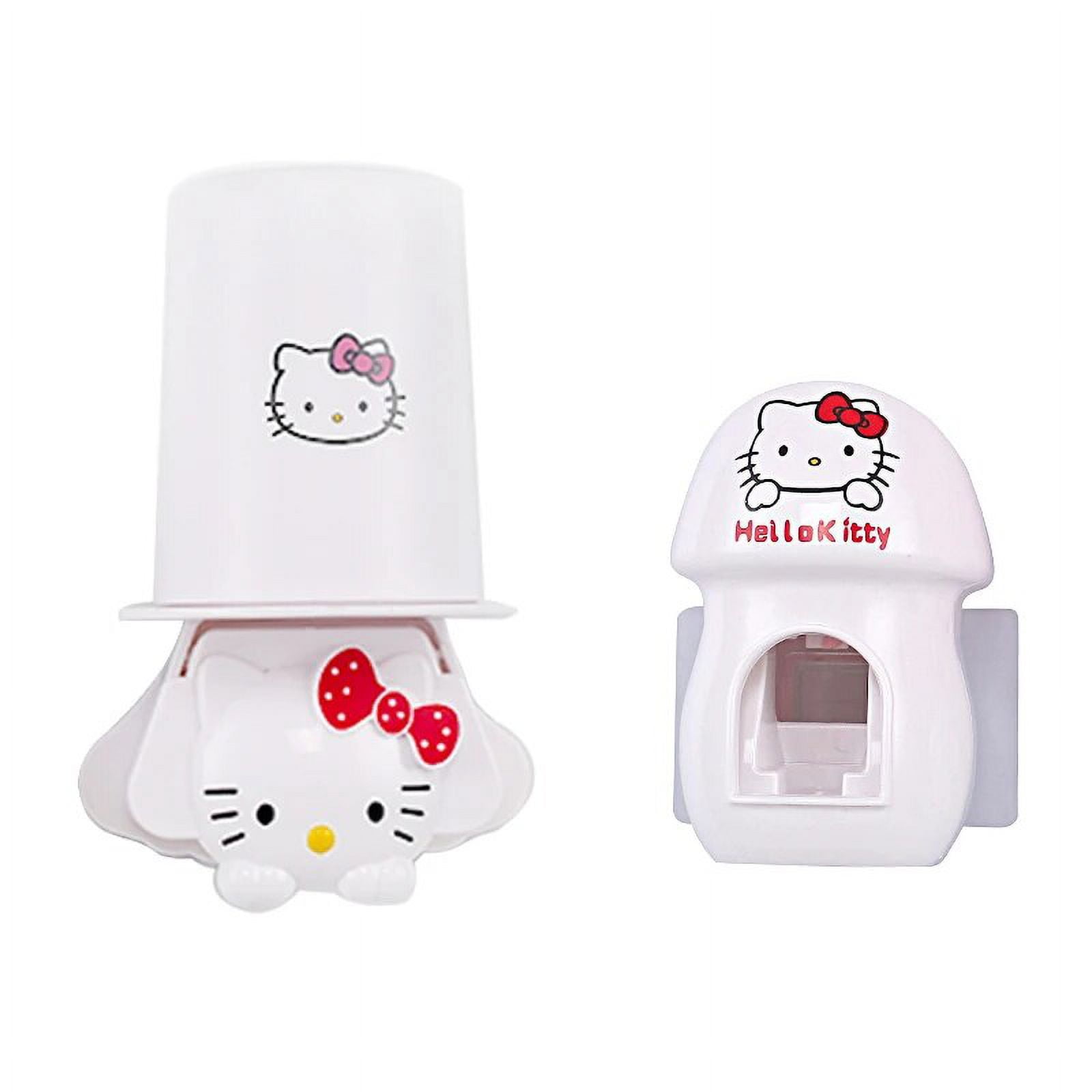 Kawaii Hello Kittys Toothbrush Holder Anime Kt Cat Cartoon Wall-Mounted ...