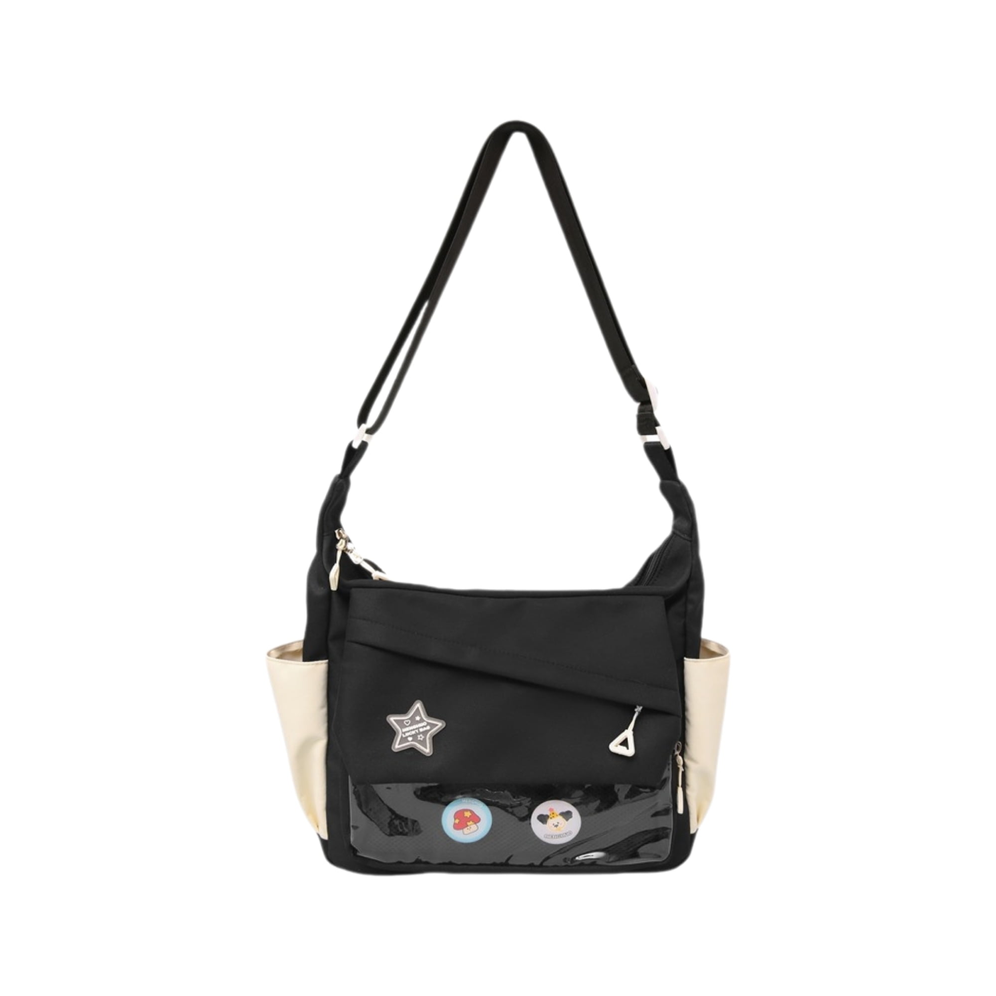 Kawaii Ita Bag with Clear Window for Pins, Star Pattern Crossbody Purse ...