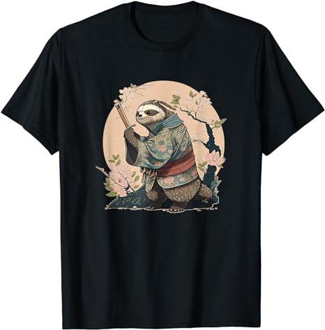 Kawaii Japanese Style Samurai Sloth Anime T-Shirt - Walmart.com