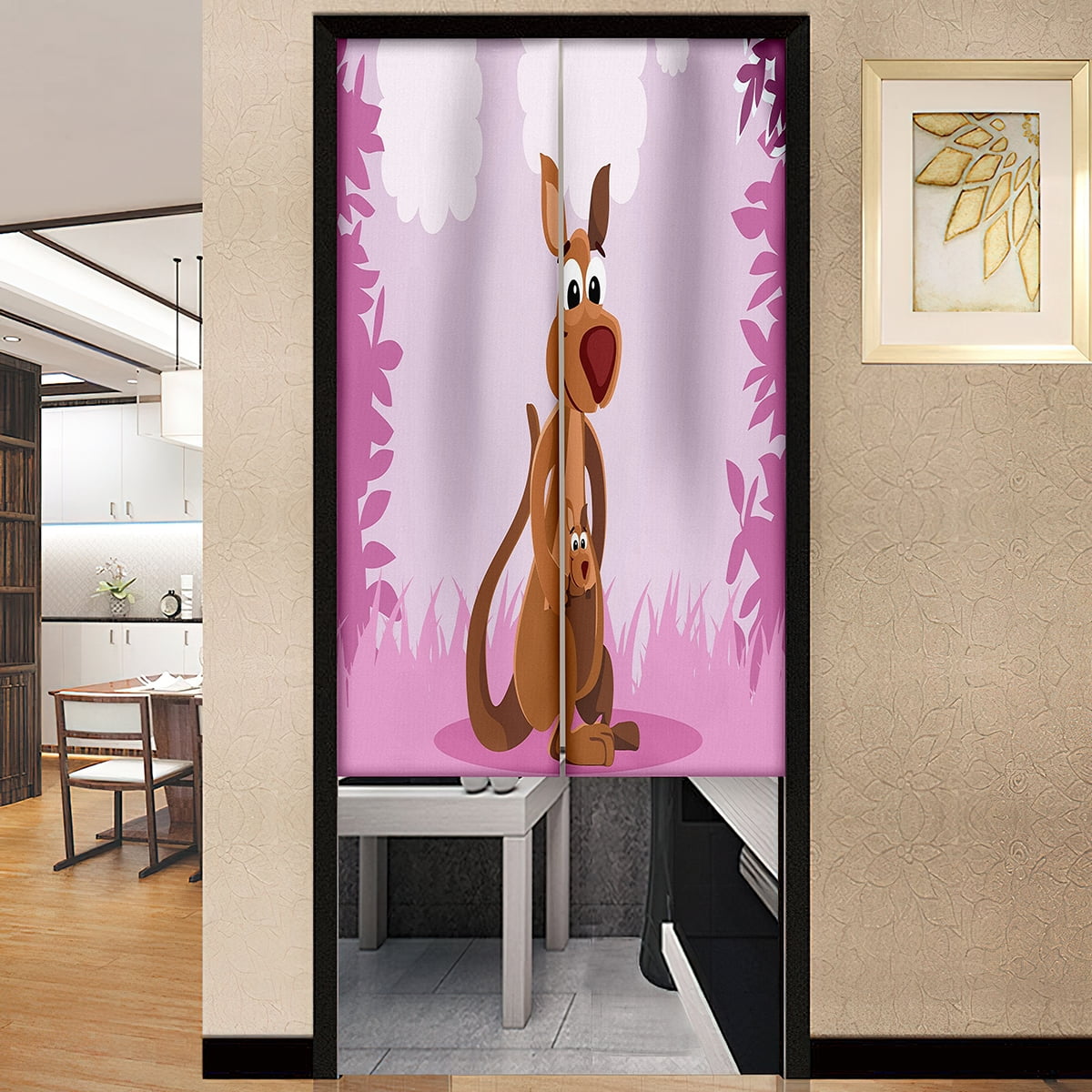 Kawaii Kangaroo Boxing Door Curtain Bedroom Kitchen Cute Wild Animal ...