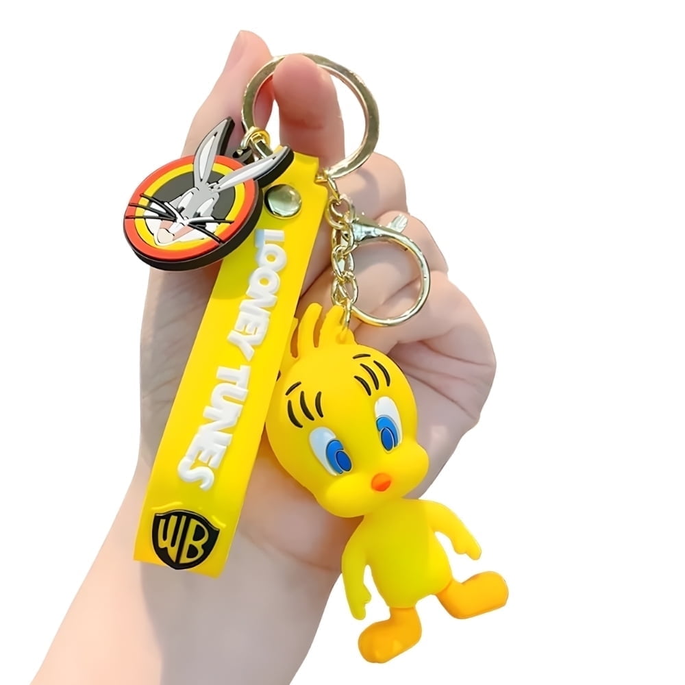 Kawaii Kart Premium 3D Rubber Figure Keyrings - Looney Tunes Tweety ...
