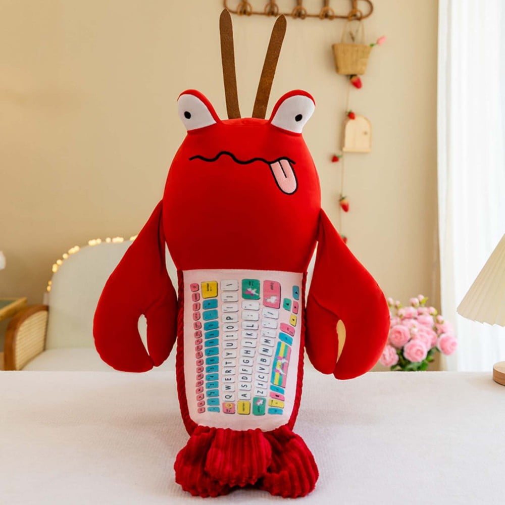 Kawaii Keyboard Shrimp Plush Toys Realistic Stuffed Doll Soft ...