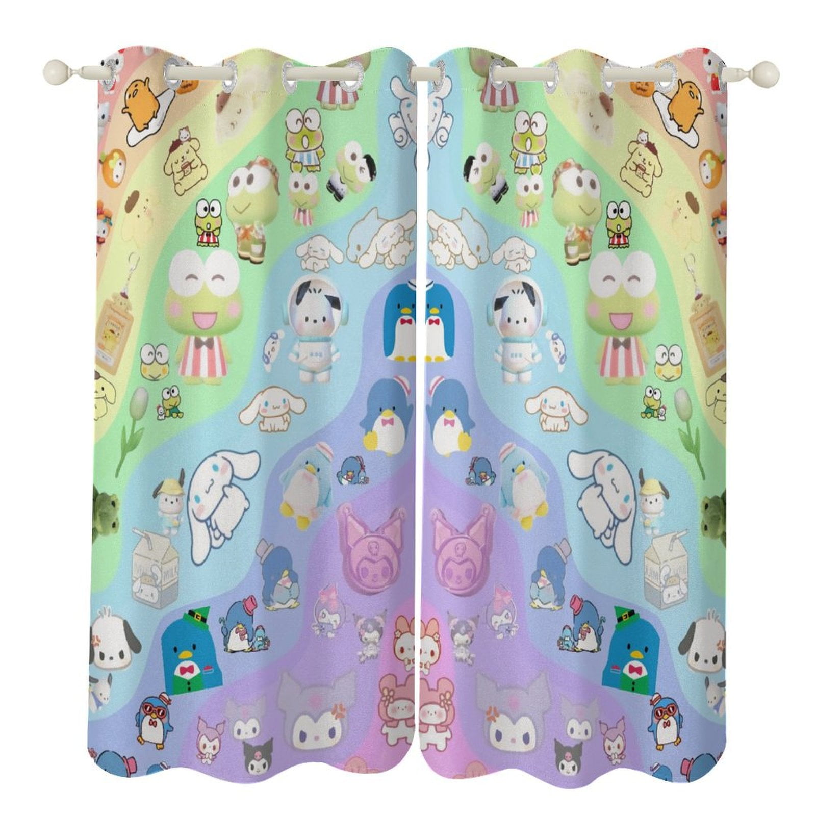 Kawaii Kuromi Melody Hello-Kitty Cinnamoroll Kids Blackout Curtains 52 ...