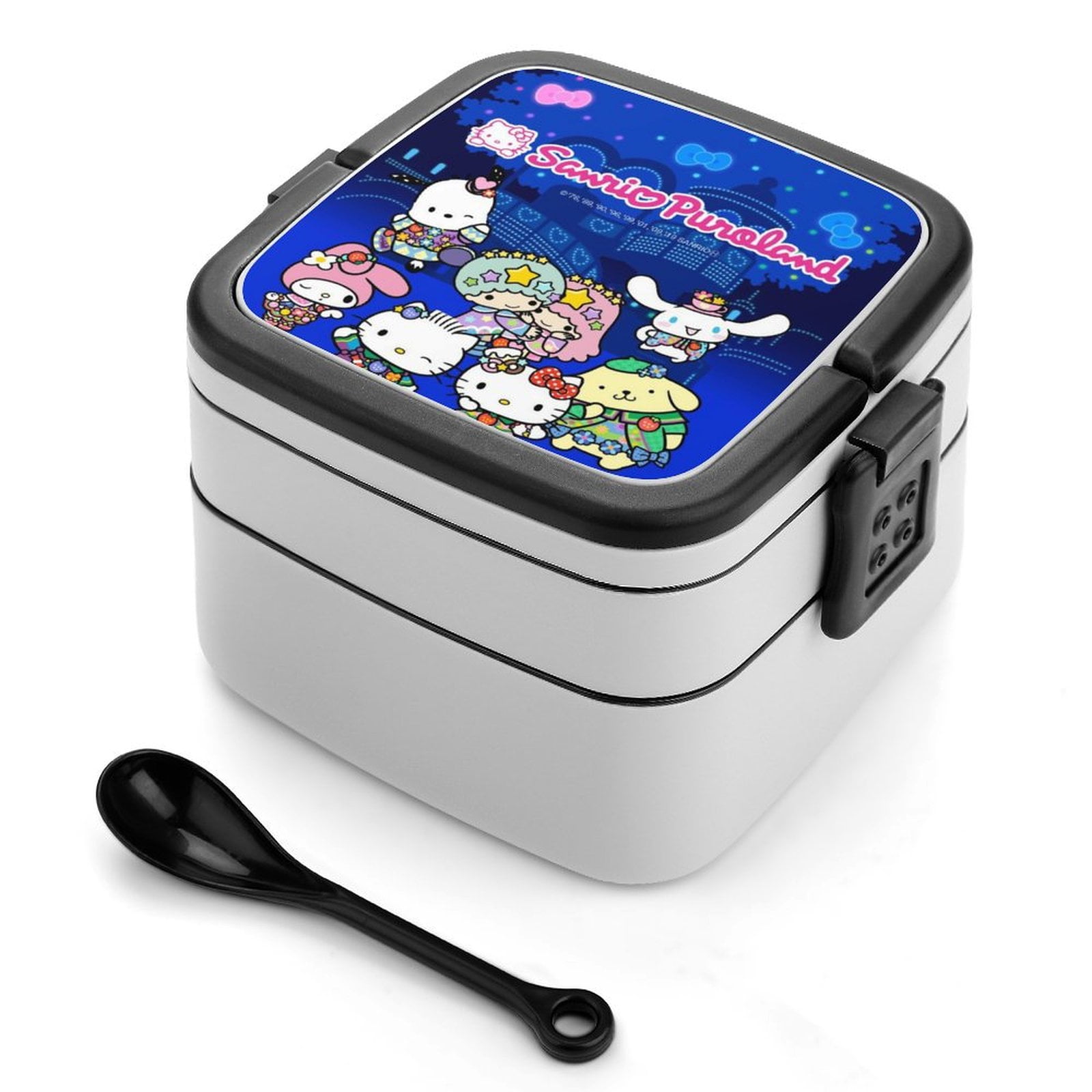Kawaii Kuromi Melody Hello-Kitty Cinnamoroll Reusable Bento Boxes Lunch Box Double Layer ...
